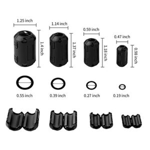 Ferrite Ring Core Black RFI EMI Noise Suppressor Cable Clip-20Pcs