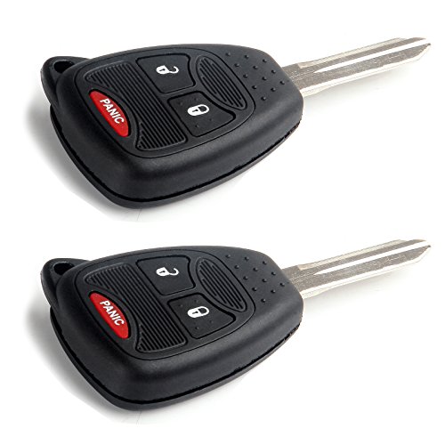 SCITOO 2pcs Key Fob Keyless Entry Remote Control 3 Buttons fit for Dodge Dakota Durango 04-08 for Jeep Compass Patriot 07-12 56040669 KOBDT04A