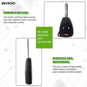 SCITOO 2pcs Key Fob Keyless Entry Remote Control 3 Buttons fit for Dodge Dakota Durango 04-08 for Jeep Compass Patriot 07-12 56040669 KOBDT04A