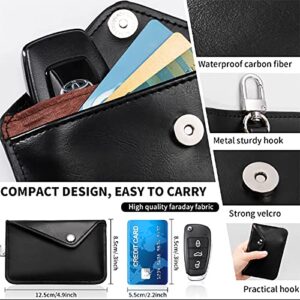 YZHIDIANF 2023 Premium Leather Faraday Key Fob Protector-2 Pcs Stop Thieves from Keyless Car Theft, RFID Signal Blocke Pouch Anti-Theft,Hacking,Spying