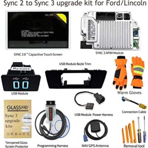 BestRefitCar 2021 SYNC 3 Upgrade Kit, Fits for 2015 Ford F-150, SYNC 2 to SYNC 3.4 MyFord Touch (MFT) Support Carplay,Including 8 Inch Screen, APIM Module, na3.4119, For Ford