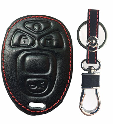 RPKEY Leather Keyless Entry Remote Control Key Fob Cover Case Protector Rep⼃lacement Fit for Remote Holder Buick Cadillac Chevrolet GMC Pontiac OUC60270 15913421