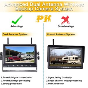 LeeKooLuu RV Backup Camera Wireless HD 1080P 7 Inch DVR Touch Key Monitor 2 Rear View Cameras Adapter for Furrion Pre-Wired RVs Trailers Campers Trucks IP 69 Waterproof Night Vision LK9