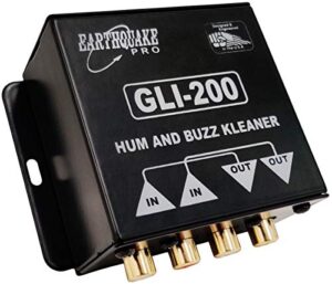 earthquake sound gli-200 hum and buzz kleaner 600 ohm rca in/out ground loop isolator