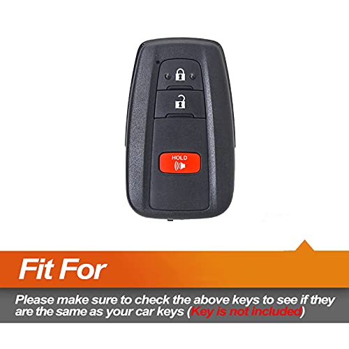 EYANBIS Silicone Key Fob Cover Fit for Toyota C-HR Corolla RAV4 Highlander Prius Prime C V Smart 3 Buttons Key Fob | Car Accessories | Remote Key Protection Case - Black & Blue