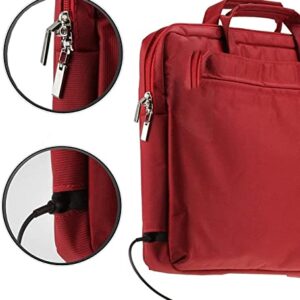 Navitech Red Sleek Water Resistant Travel Bag - Compatible with DESOBRY 12" Portable DVD Player