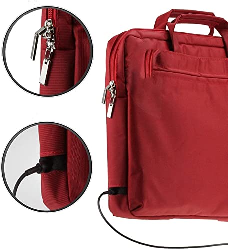 Navitech Red Sleek Water Resistant Travel Bag - Compatible with DESOBRY 12" Portable DVD Player