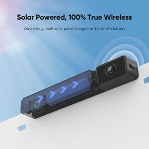 1080P Solar Wireless Backup Camera [Dual cams] , Foxpark Solar 3 Back Up Camera Systems for Car, Backup Camera Wireless 5 inch Car Monitor, IP69K Rear View Camera for Truck, Van, RV