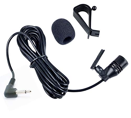 Car Microphone Stereo 3.5mm Jack Assembly Mic Car Radio Microphone Compatible with Kenwood Boss Corehan Power Acoustik JVC Sony Jensen Alpine Car Vehicle Head Unit Bluetooth Enabled Audio GPS DVD