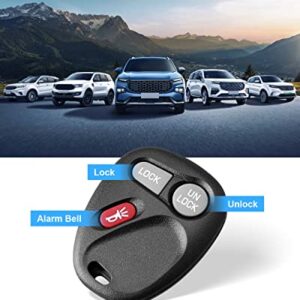 Keyless Entry Remote Control Car Key Fob Replacement for Chevy S10 Silverado Suburban Avalanche Tahoe, GMC Yukon Sonoma Sierra, Cadillac Escalade, 3 Button KOBLEAR1XT (2 Pack)