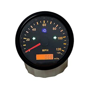 ELING GPS Speedometer Odometer 125MPH Mileage Adjustable Overspeed Alarm for Boat Car Truck Motorcycle 85mm