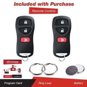 KeylessOption Keyless Entry Remote Fob Uncut Car Ignition Key For Nissan Infiniti KBRASTU15 (Pack of 2)