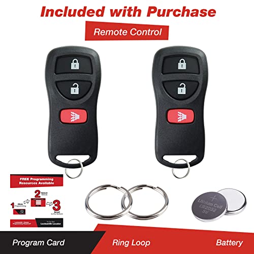 KeylessOption Keyless Entry Remote Fob Uncut Car Ignition Key For Nissan Infiniti KBRASTU15 (Pack of 2)