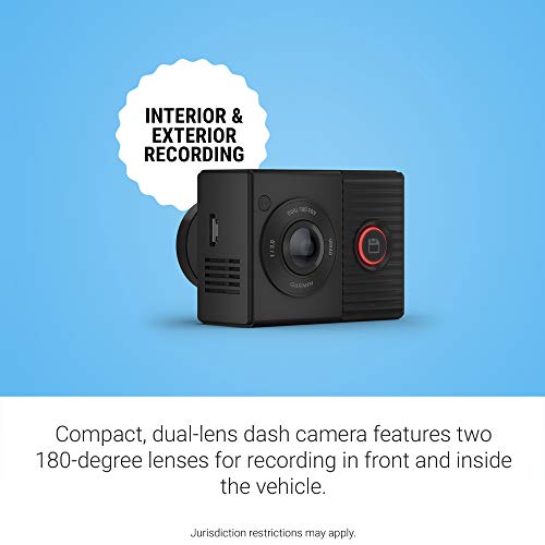 Garmin Dash Cam Tandem, Front and Rear Dual-Lens Dash Camera & SanDisk 256GB High Endurance Video microSDXC Card with Adapter for Dash Cam and Home Monitoring Systems