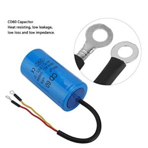 250V AC 600uF 50/60Hz CD60 Run Capacitor with Wire Lead for Motor Air Compressor