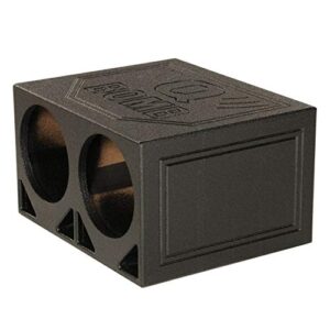 Q Power QBOMB10TB Dual 10 Inch Triangle Ported Subwoofer Box w/Bedliner Spray