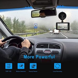 Supad Dash Cam,Dash Camera for Car,3 Inch LCD Screen,720P Full HD Car Dashboard Recorder,120° Wide Angle Dashcam,Night Vision,WDR, Motion Detection, Parking Mode