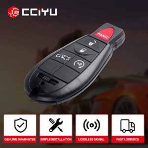 cciyu X 1 Flip Key Fob with Key Blade 5 buttons Replacement for 08 09 10 11 12 for C hrysler for D odge for J eep Series with FCC 56046639AC