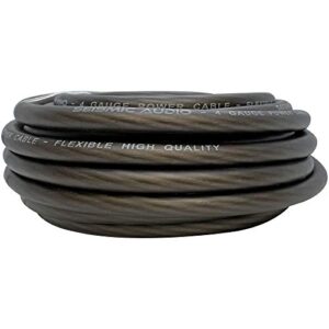 Seismic Audio - SA-0GAPGC04-25 Foot 4 Gauge Power Amplifier Ground/Power Wire for Car Audio - Black Amp Wire