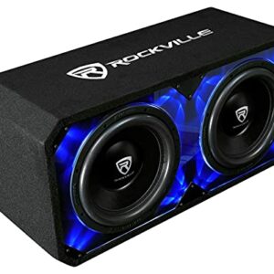 Rockville DV12K6D2 Dual 12" 4800w Car Audio Subwoofers Plexi Sub Enclosure Box