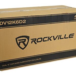 Rockville DV12K6D2 Dual 12" 4800w Car Audio Subwoofers Plexi Sub Enclosure Box