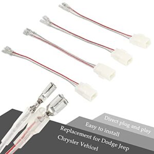 RED WOLF Aftermarket Front Rear Door Speaker Wire Harness Connector Plug Adapter 72-6514 for 2002-2019 Jeep Wrangler JK, Chrysler, Dodge Vehicles 4 PCS