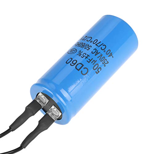 CD60 250V AC 50uF Motor Start Capacitor Run Capacitor with Wire Lead for Motor Air Compressor