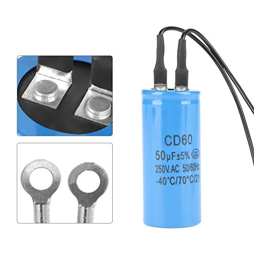 CD60 250V AC 50uF Motor Start Capacitor Run Capacitor with Wire Lead for Motor Air Compressor