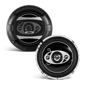 boss audio systems p65.4c phantom series 6.5 inch car stereo door speakers – 400 watts max, 4 way, full range, tweeters, coaxial, sold in pairs, hook up to amplifier