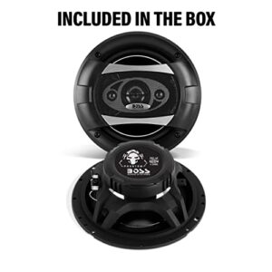 BOSS Audio Systems P65.4C Phantom Series 6.5 Inch Car Stereo Door Speakers - 400 Watts Max, 4 Way, Full Range, Tweeters, Coaxial, Sold in Pairs, Hook Up To Amplifier