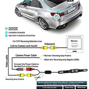 Car Backup Camera HD Night Vision Rear View Camera License Plate Camera with 9 LED Lights, Font & Rear Camera, Wide View Angle, IP69K Waterproof Reverse Camera for Cars,SUV,Trucks,RV, Pickup