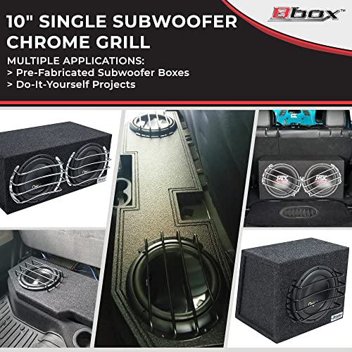 Bbox S-10G 10" Universal Chrome Subwoofer Grill, 1 Piece