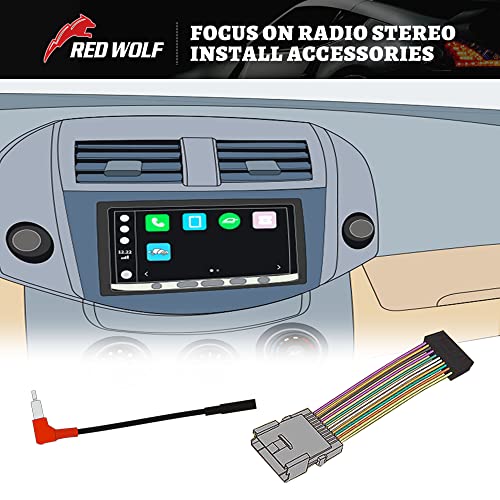 RED WOLF Car Radio Reverse Wiring Harness Female Connector Adapter Replace Factory OE OEM Wire Cable Compatible with 1999-2009 Honda Civic Accord CRV, 1999-2010 Acura RL CL Vehicles