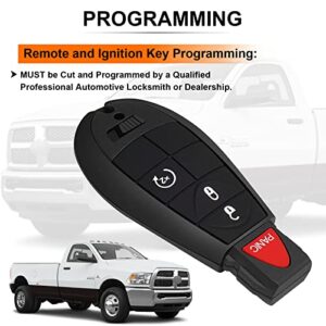 SaverRemotes 4 Button Key Fob Compatible for 2013-2018 Dodge Ram 1500 2500 3500 Keyless Entry Remote Replacement for GQ4-53T