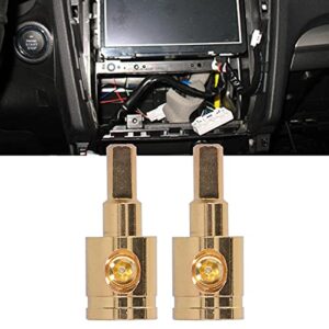 Power Wire Reducer, 2pcs 0GA Pure Copper Gold Plated Wire Reducer Terminal Connector for Car Audio Amplifier Modification