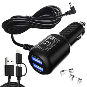 radar detector power cord,for uniden escort valentine beltronics passport cobra whistler etc radar detector,with dual usb port charger(6.5ft) (dc3.5)