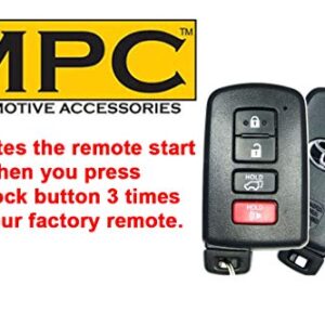 MPC Remote Start Kit for 2014-2019 Toyota Highlander || Plug N Play Harness || Press OEM Fob 3X Lock to Start || Easy Install || USA Tech Support