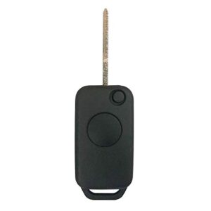 AutoKeyMax Replacement Flip Remote Key Fob Shell Case ONLY for Mercedes-Benz ML320 C230 ML55 HU64 Blank One Button (1)