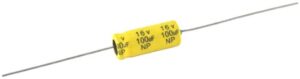 nte electronics npa3.3m63 series npa aluminum non polarized electrolytic capacitor, 20% capacitance tolerance, axial lead, 3.3Μf capacitance, 63v