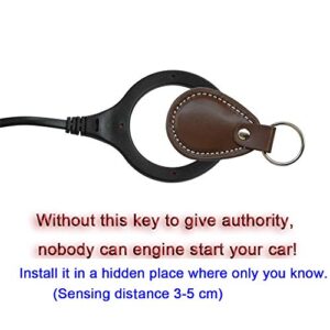 BANVIE Car RFID Push to Start Ignition kit Engine Start Stop Button Switch Keyless Go System with Leather Key