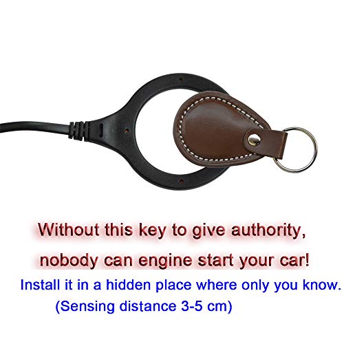 BANVIE Car RFID Push to Start Ignition kit Engine Start Stop Button Switch Keyless Go System with Leather Key