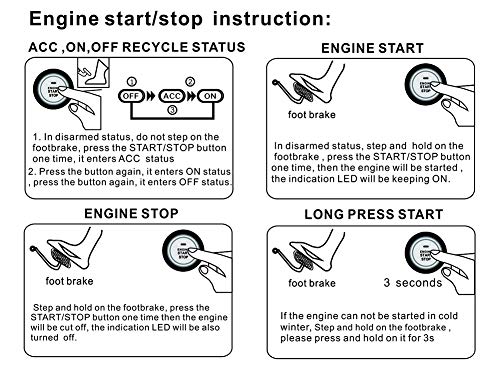 BANVIE Car RFID Push to Start Ignition kit Engine Start Stop Button Switch Keyless Go System with Leather Key