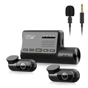 【bundle: viofo a139 3ch with cpl + microphone kit】 3 channel dash cam wifi gps viofo a139, front+interior+rear 1440p+1080p+1080p triple car dash camera w/cpl, ir night vision, parking monitor