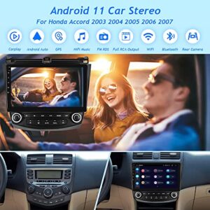 2GB+32GB Android 11 Car Stereo for Honda Accord Radio 7th 2003-2007: 10 Inch Touch Screen Car Radio with Wireless Apple Carplay Android Auto Split Screen GPS BT FM HiFi Mic Rear Camera