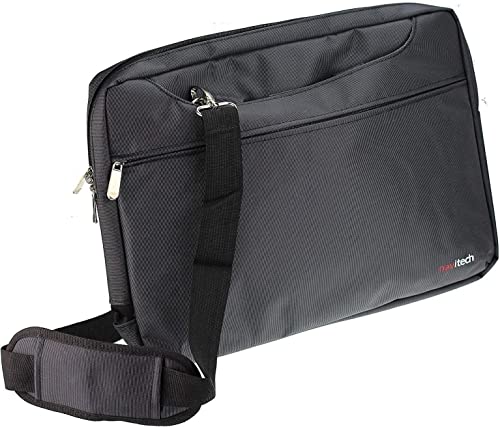 Navitech Black Sleek Water Resistant Travel Bag - Compatible with Lenco Portable DVD Player DVP-910 9"