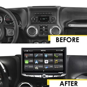 Stinger HEIGH10 10 Multimedia Car Stereo 1024 x 600 HD Display. Apple Car Play, Android Auto, SiriusXM Ready, Bluetooth, TOSLINK Audio Output & HDMI Rear Input, Single/Double DIN Mounting