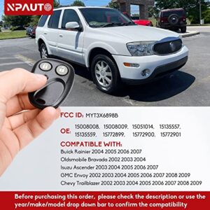 NPAUTO Key Fob Fits for Chevy Trailblazer GMC Envoy 2002 2003 2004 2005 2006 2007 2008 2009, Buick Rainier 04-07, Isuzu Ascender 03-07, Oldsmobile Bravada 02-04 Keyless Entry Remote Replace# 15051014