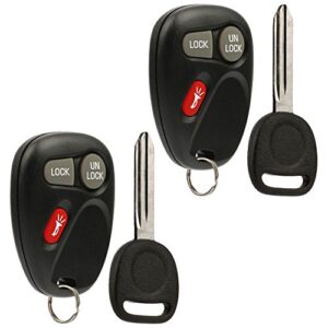 fits 2001 2002 key fob remote cadillac escalade/chevy avalanche s10 silverado suburban tahoe/gmc sierra sonoma yukon (15042968), set of 2