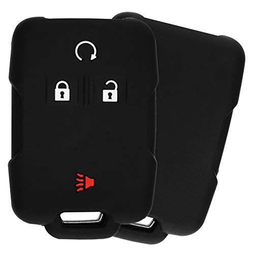 KeyGuardz Keyless Entry Remote Car Smart Key Fob Outer Shell Cover Soft Rubber Protective Case for Chevy GMC Sieraa Silverado