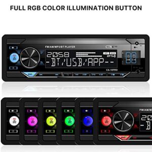 Single Din Bluetooth Car Stereo: Mechless Multimedia Digital Car Audio - in Dash MP3 Player with Dual USB/SD/AUX-in FM/AM Radio Receiver Wireless Remote Control